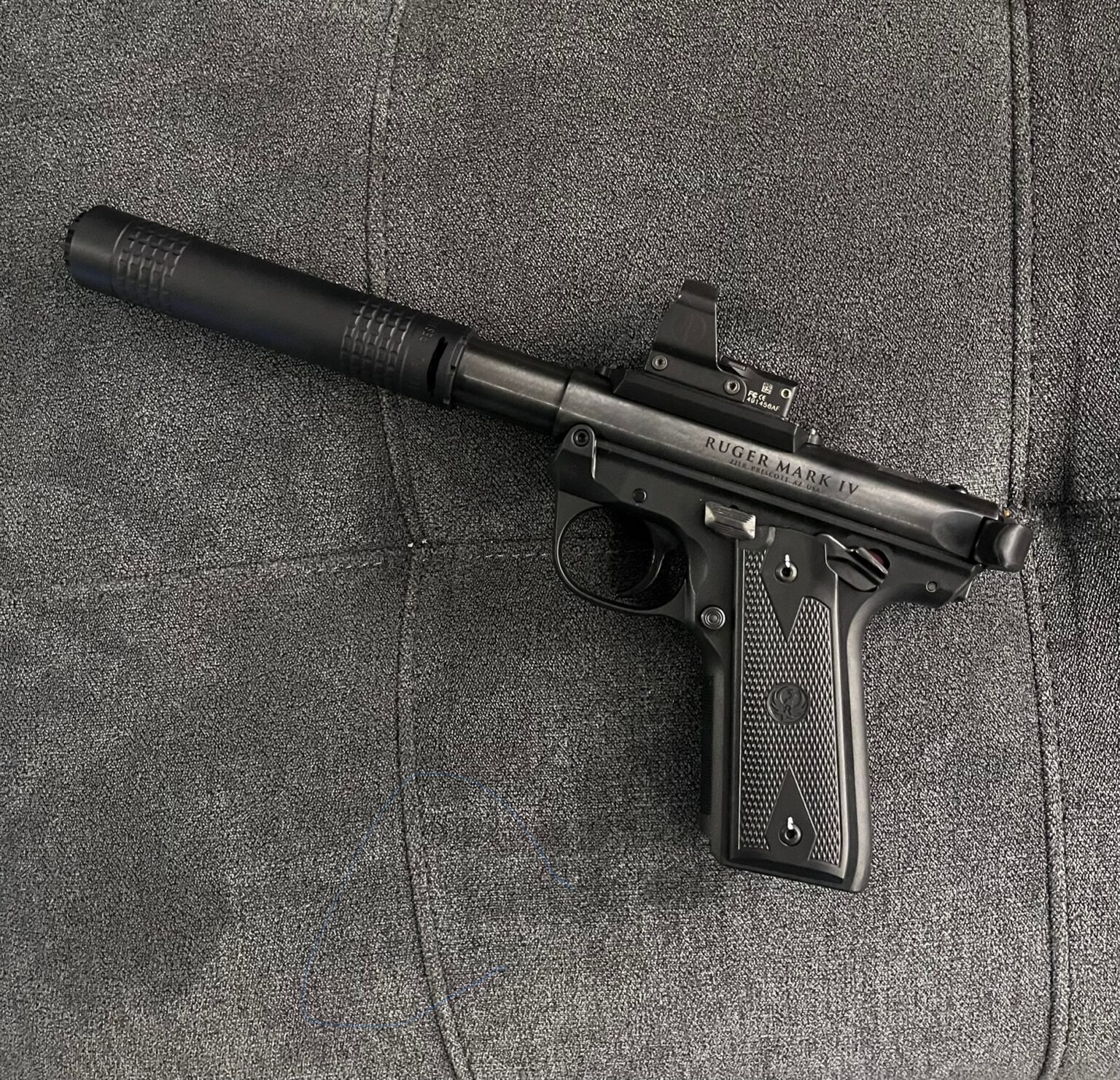 Ruger Mark IV .22LR Tactical Pistol Custom Upper 1/2 x 28 Threaded Barrel