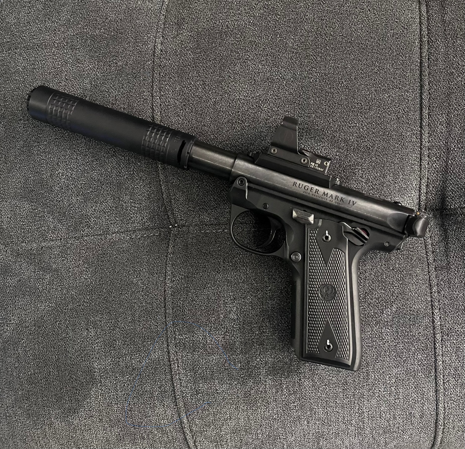 Ruger Mark IV .22LR Tactical Pistol Custom Upper 1/2 x 28 Threaded Barrel